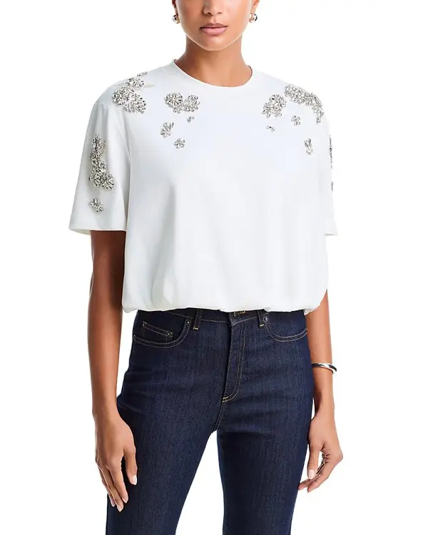 Cinq À Sept Crystal Ivy Davini Top - White