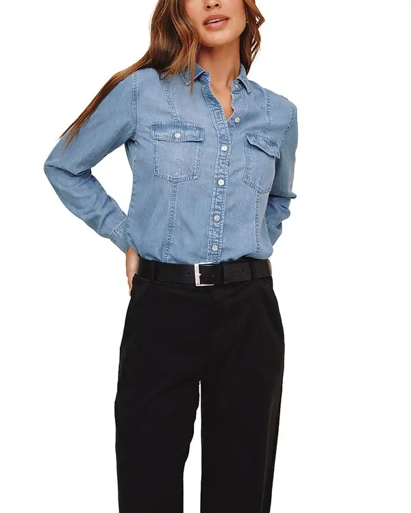 Bella Dahl Chambray Seamed Shirt