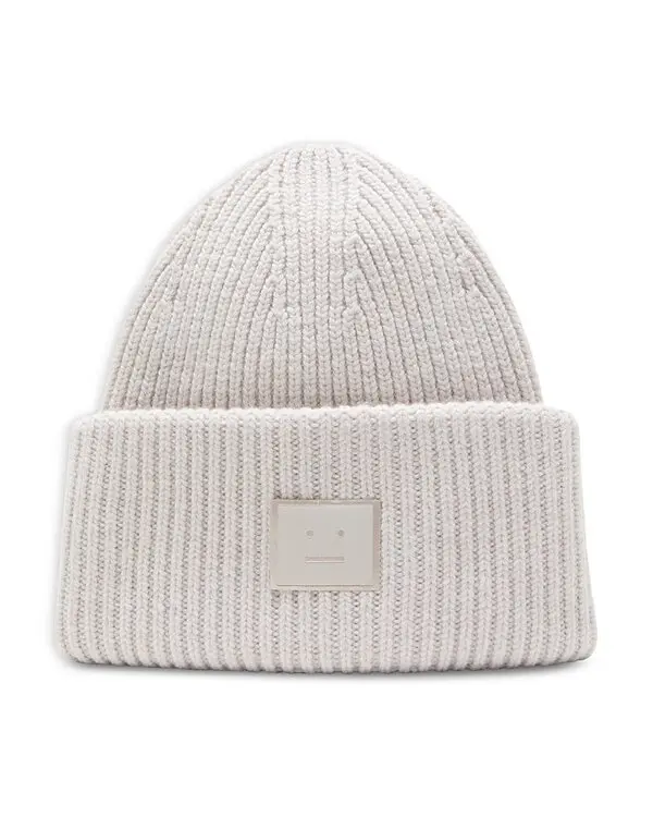 Acne Studios Ribbed Wool-blend Beanie - Light Grey