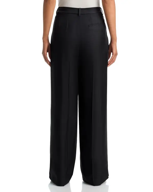 LISA YANG Silk Wide Leg Pleated Pants
