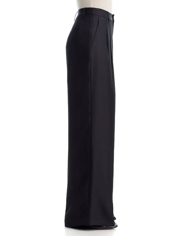 LISA YANG Silk Wide Leg Pleated Pants
