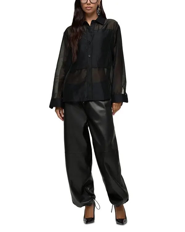 Hudson Jeans Sheer Oversized Button Up Top
