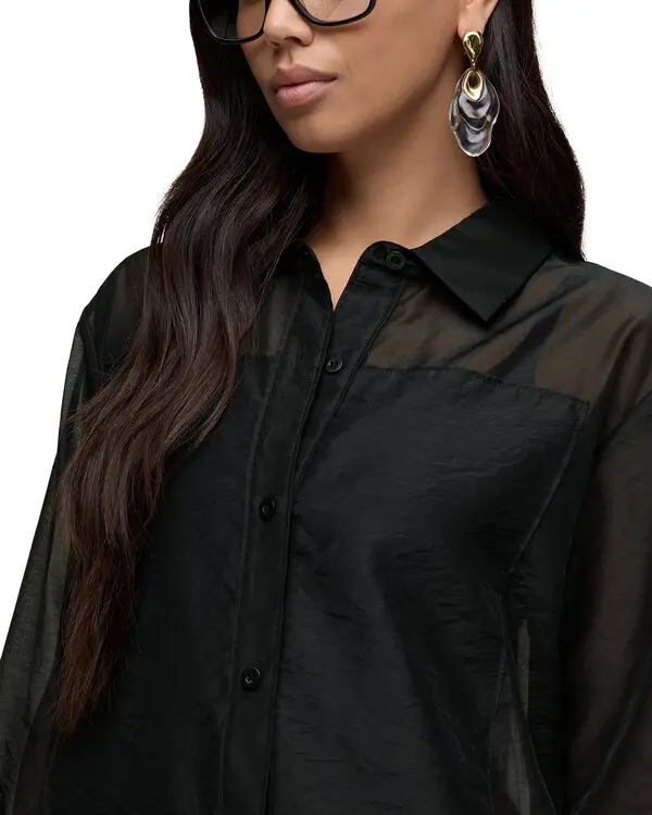 Hudson Jeans Sheer Oversized Button Up Top