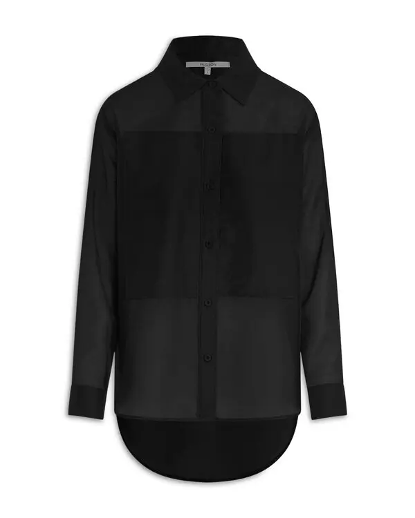 Hudson Jeans Sheer Oversized Button Up Top