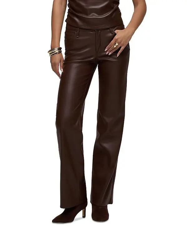 Hudson Jeans Rosie Faux Leather High Rise Wide Leg Jeans - Chicory Coffee