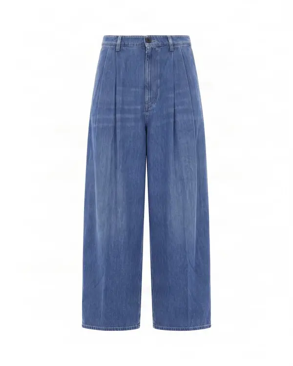 Marni Pleated Wide-leg Denim Trousers