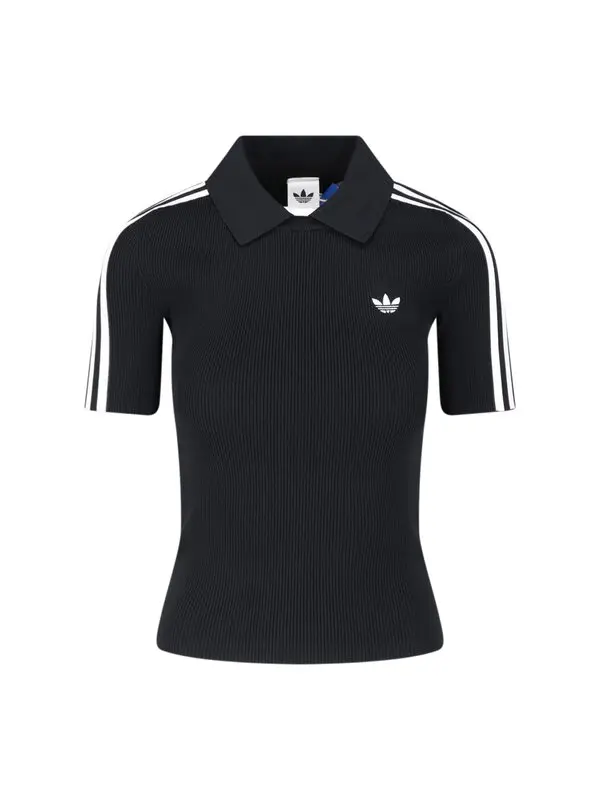 Adidas Ribbed Short-sleeve Polo Shirt