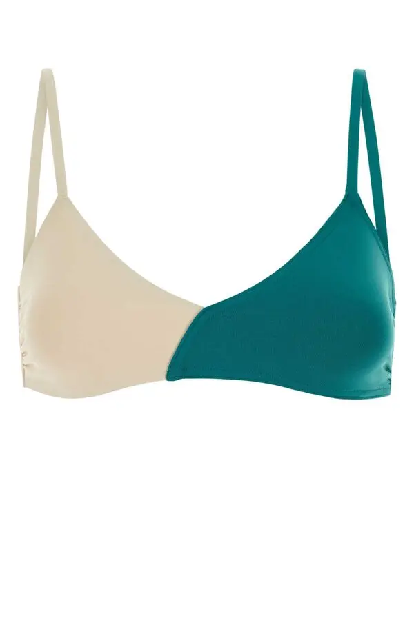 ERES Two-tone Stretch Nylon Bikini Top