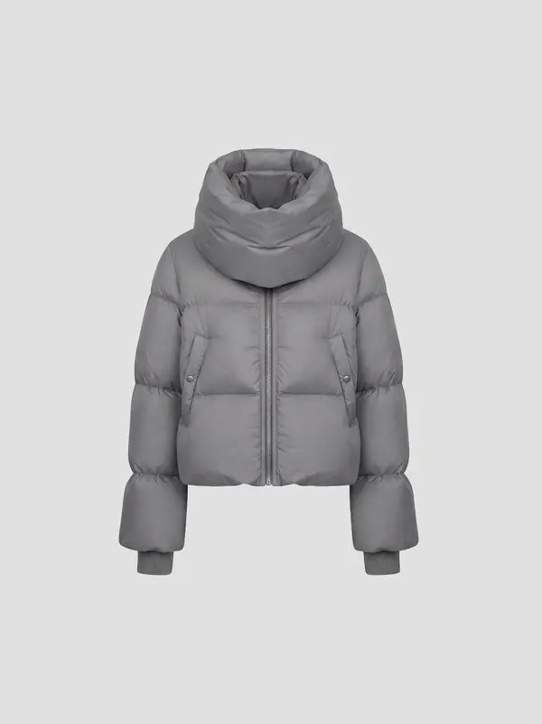 Rick Owens Down Jacket In 100% Nylon - Steel