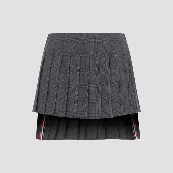 Thom Browne Low Rise Mini Narrow Pleated Skirt