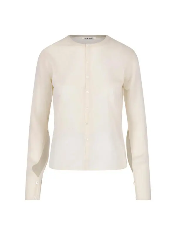 Auralee Silk Button-front Cardigan