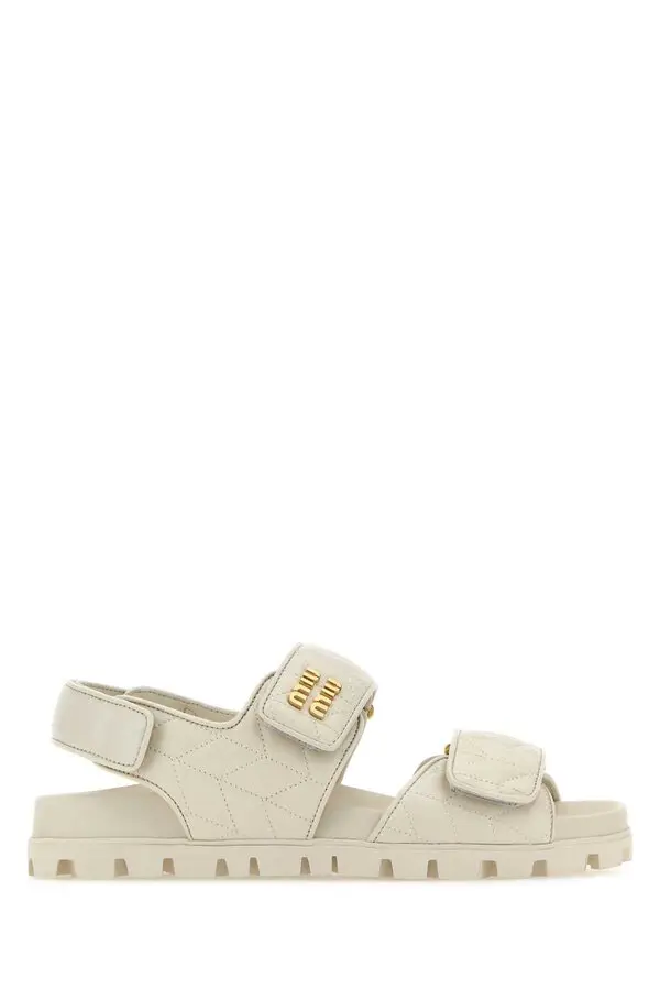 Miu Miu Miu Mini Nappa Leather Sandals - White
