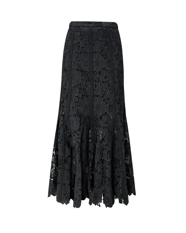 SELF-PORTRAIT Floral Lace Maxi Skirt