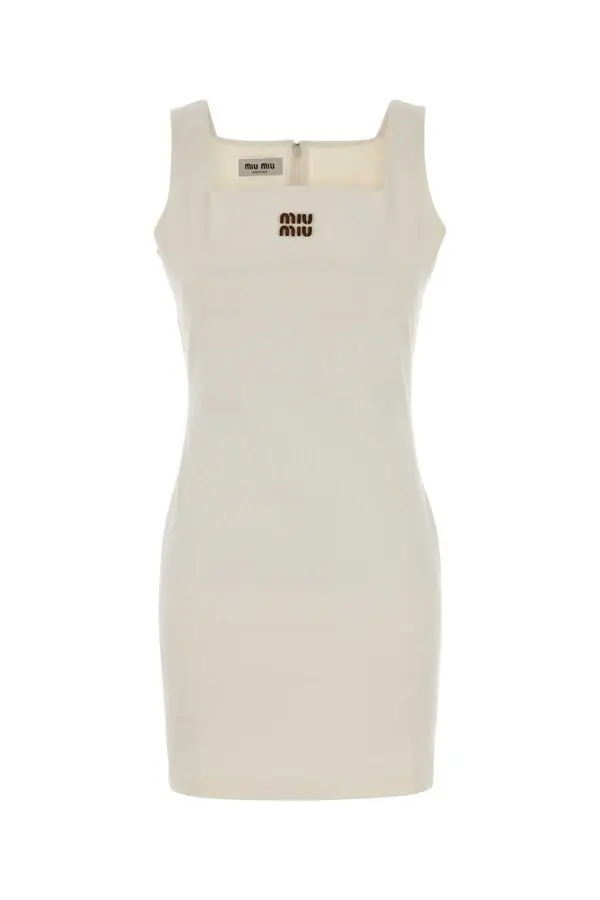 Miu Miu Ivory T-shirt Mini Dress - White