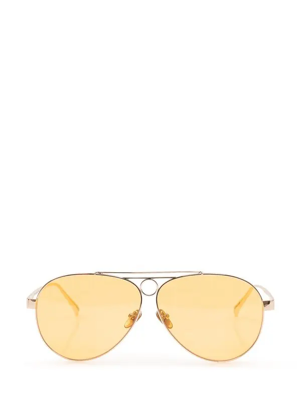 FACE.HIDE Aviator Sunglasses With Gold Tone And Orange Gradient Lenses