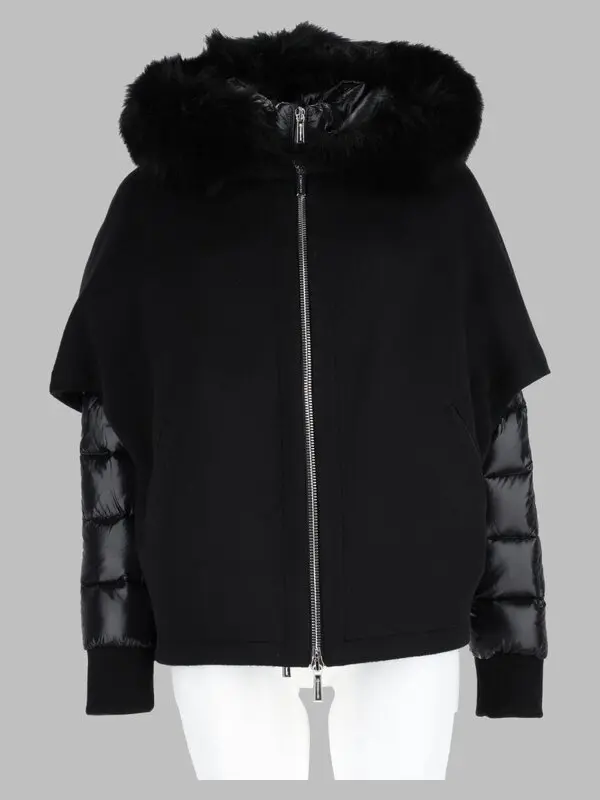 MOORER Hooded Fur-trim Coat