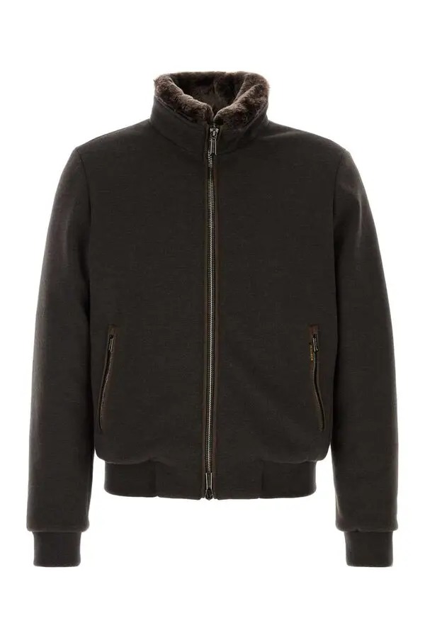 MOORER Bellati Down Puffer Jacket In Wool-cashmere Blend - Brown