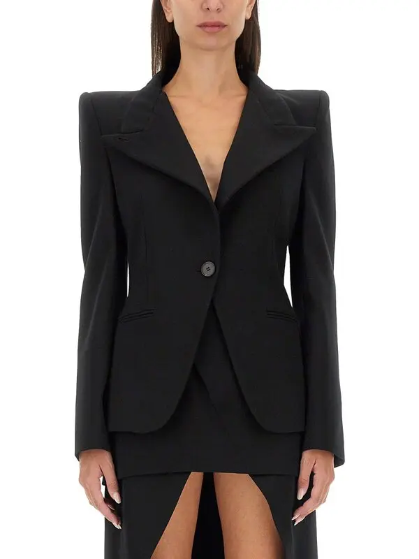 Alexander McQueen Twisted Spliced Jacket - Black