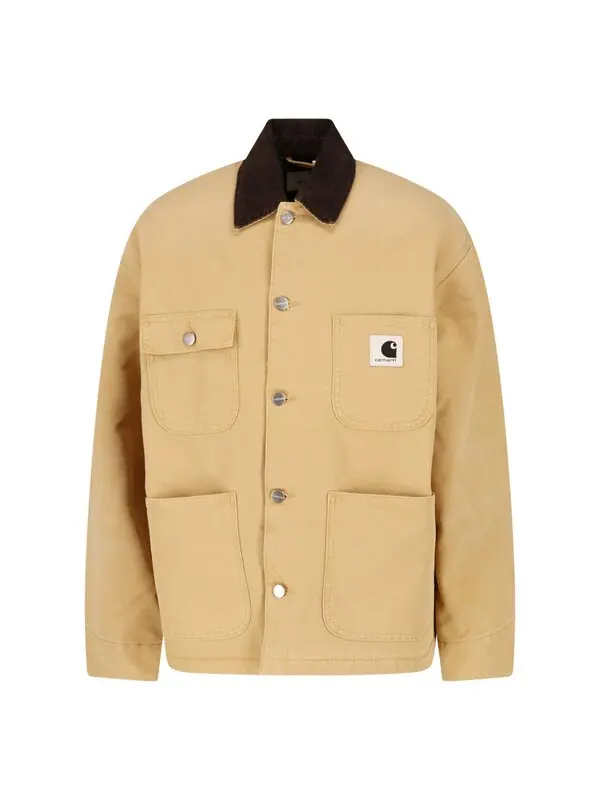 Carhartt Work In Progress Canvas Chore Jacket With Corduroy Collar