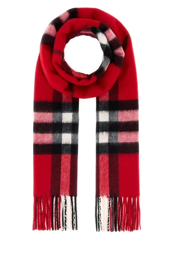 Burberry Embroidered Cashmere Scarf In Design - Checked