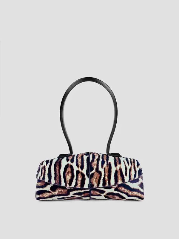 JIL SANDER Linea Shoulder Handbag In Leather - Ocelot Print