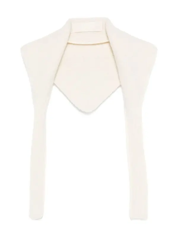 Jacquemus Gros Grain Long Collar Scarf - White