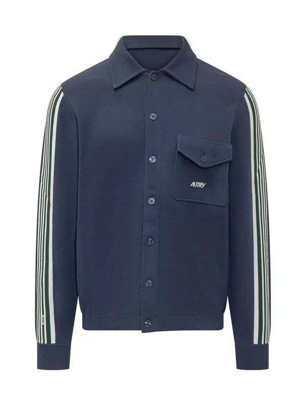 AUTRY Classic Knit Jacket With Striped Sleeves - Luster