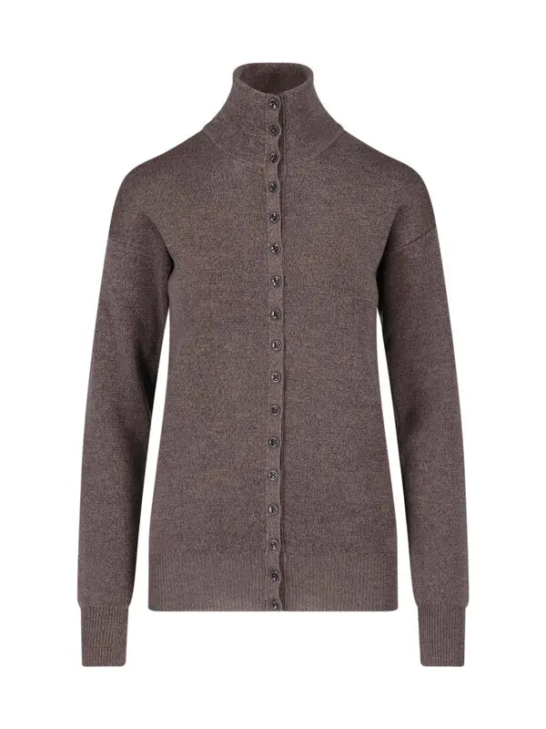LEMAIRE Button-front Turtleneck Cardigan - Brown