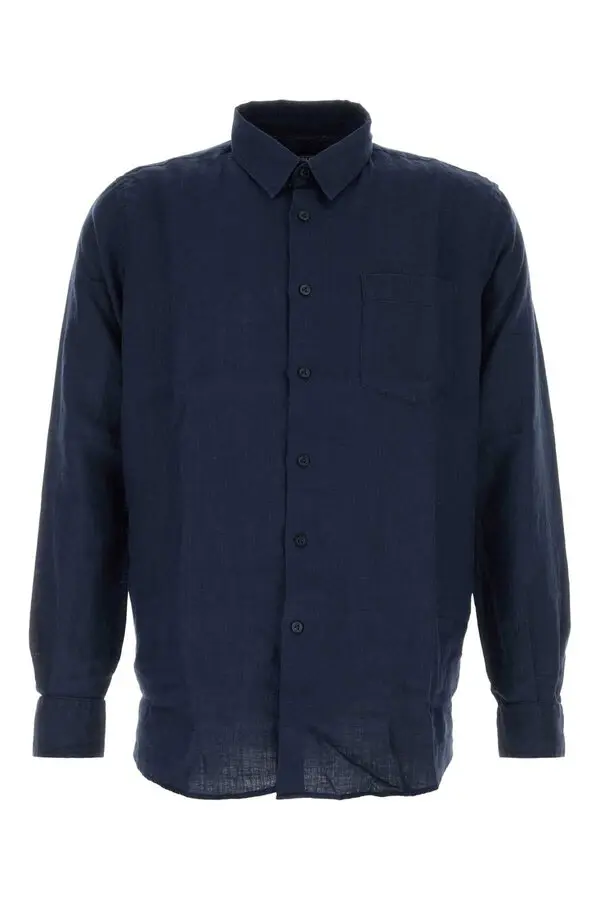Vilebrequin 100% Linen Camp Shirt - Blue
