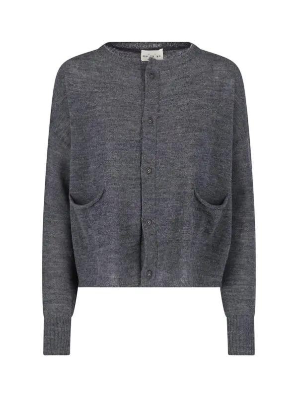 MA'RY'YA Button-front Wool Cardigan - Grey