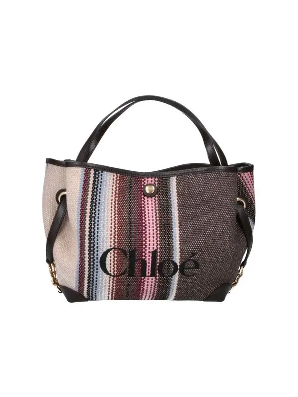Chloé Logo-embroidered Canvas Tote Bag - Brown