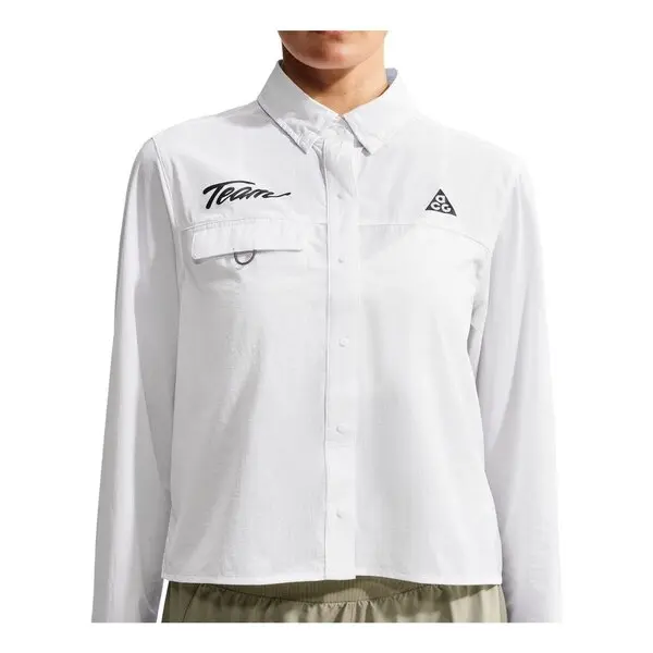 Nike X Aireez Button-up Graphic Trail Shirt 'summit White Black - Summit White/black