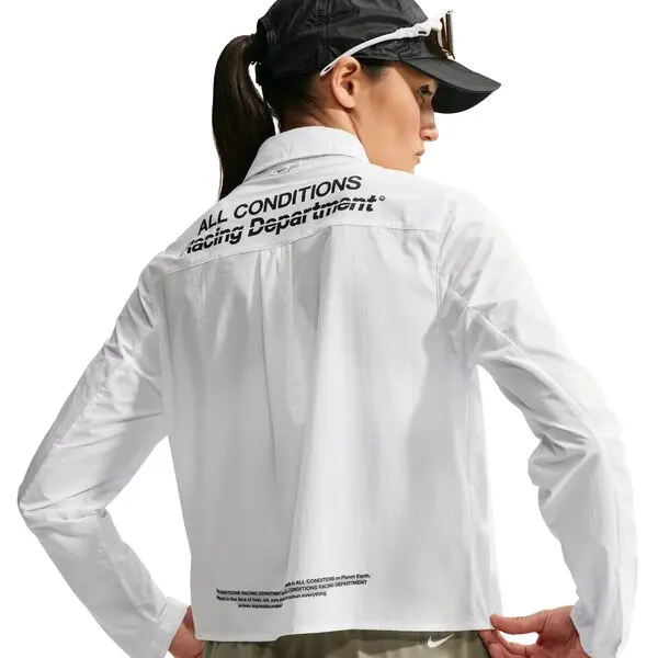 Nike X Aireez Button-up Graphic Trail Shirt 'summit White Black