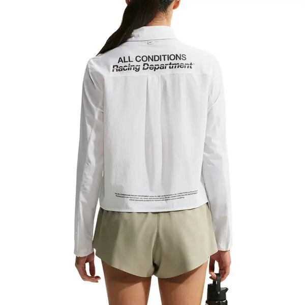 Nike X Aireez Button-up Graphic Trail Shirt 'summit White Black