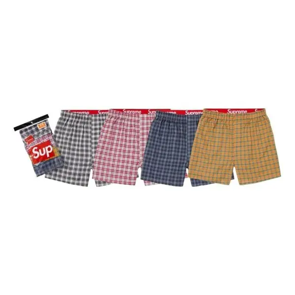 Supreme X Hanes Fw26 Plaid Boxers