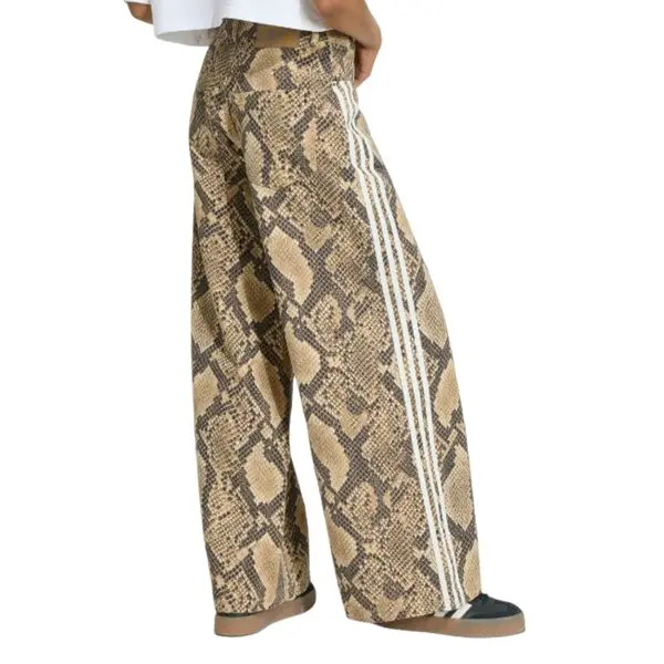 Adidas Snake Print Denim Loose Pants Asia Sizing 'linen Magic Beige