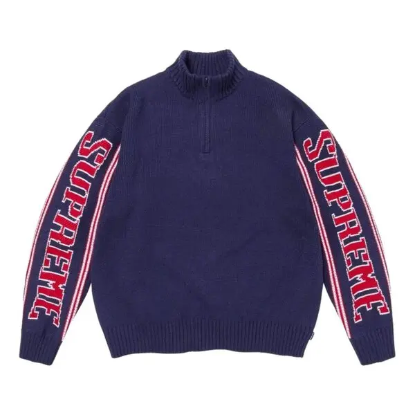 Supreme Fw26 Jacquard Sleeve Half Zip Sweater