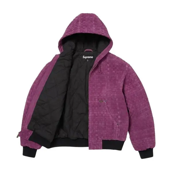 Supreme Fw26 Woven Suede Hooded Work Jacket