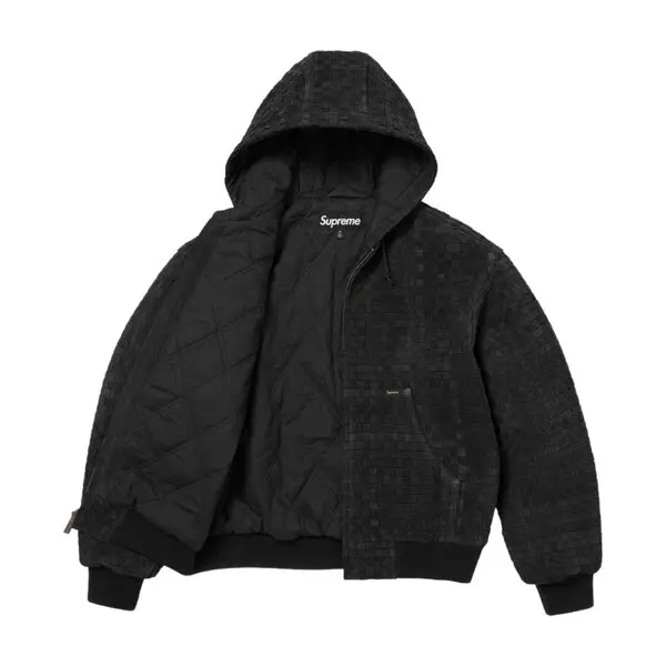 Supreme Fw26 Woven Suede Hooded Work Jacket