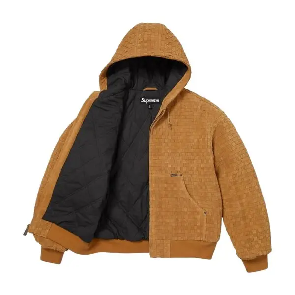 Supreme Fw26 Woven Suede Hooded Work Jacket