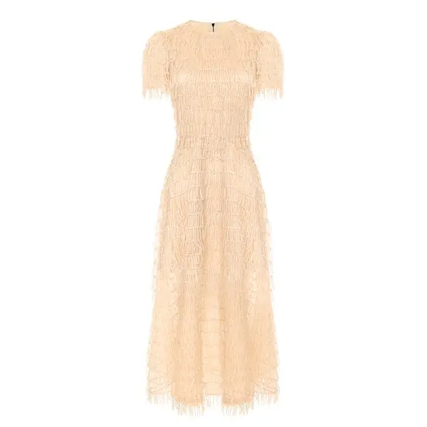 POST MERIDIEM Ivory Sequin Dress - Gold