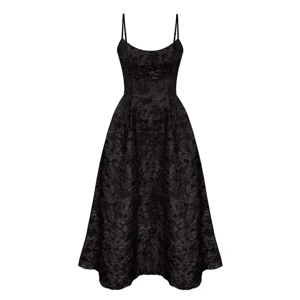 POST MERIDIEM Jacquard Fitted Corset Bustier Dress