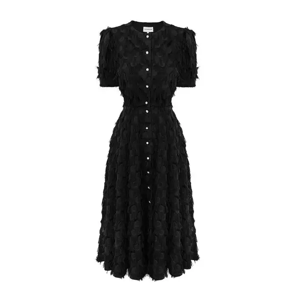 POST MERIDIEM Midi Length Dress With Buttons - Black