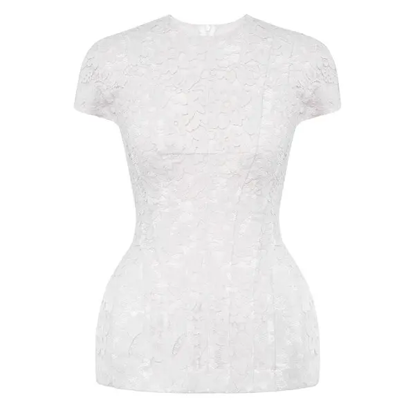 POST MERIDIEM Lace Top With A Voluminous Silhouette