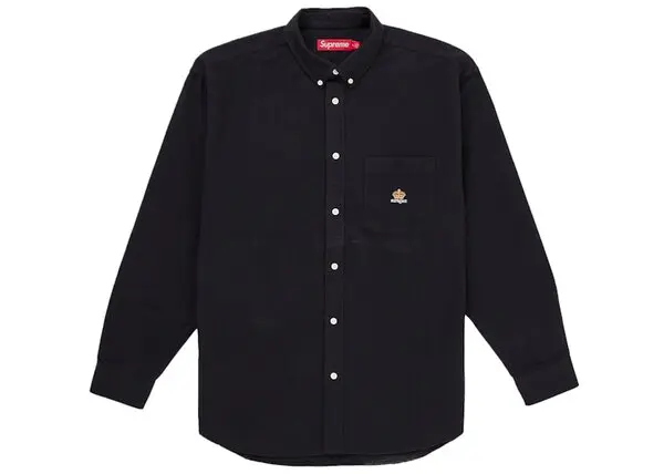 Supreme Loose Fit Flannel Oxford Shirt - Black
