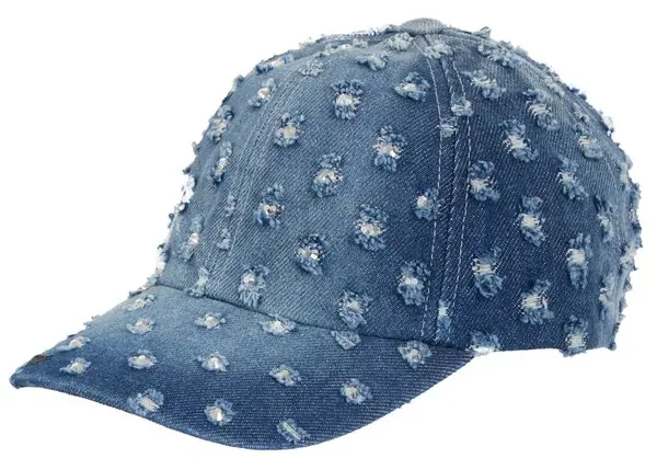 Supreme Rhinestone Denim 6-panel Cap - Blue