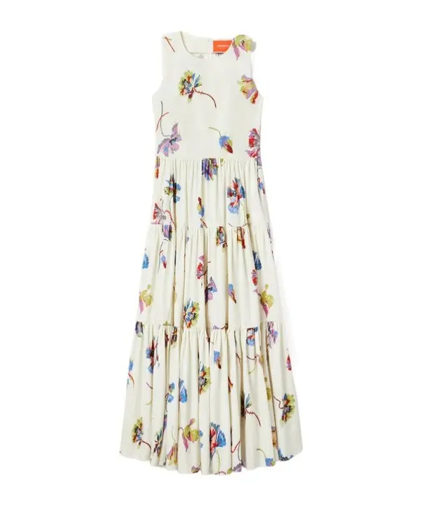 La DoubleJ Big Sleeveless Tiered Floral Dress