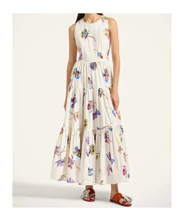 La DoubleJ Big Sleeveless Tiered Floral Dress
