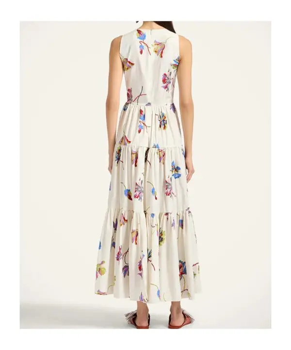 La DoubleJ Big Sleeveless Tiered Floral Dress