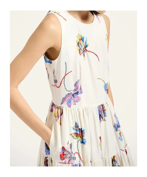 La DoubleJ Big Sleeveless Tiered Floral Dress